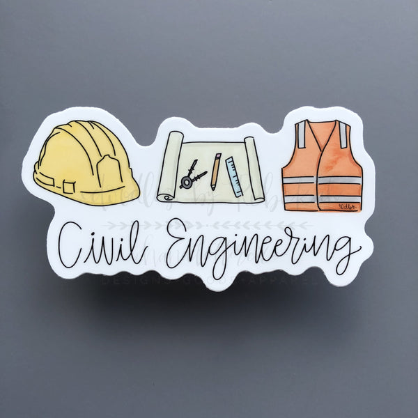 Doodles by Rebekah - Civil Engineering Sticker