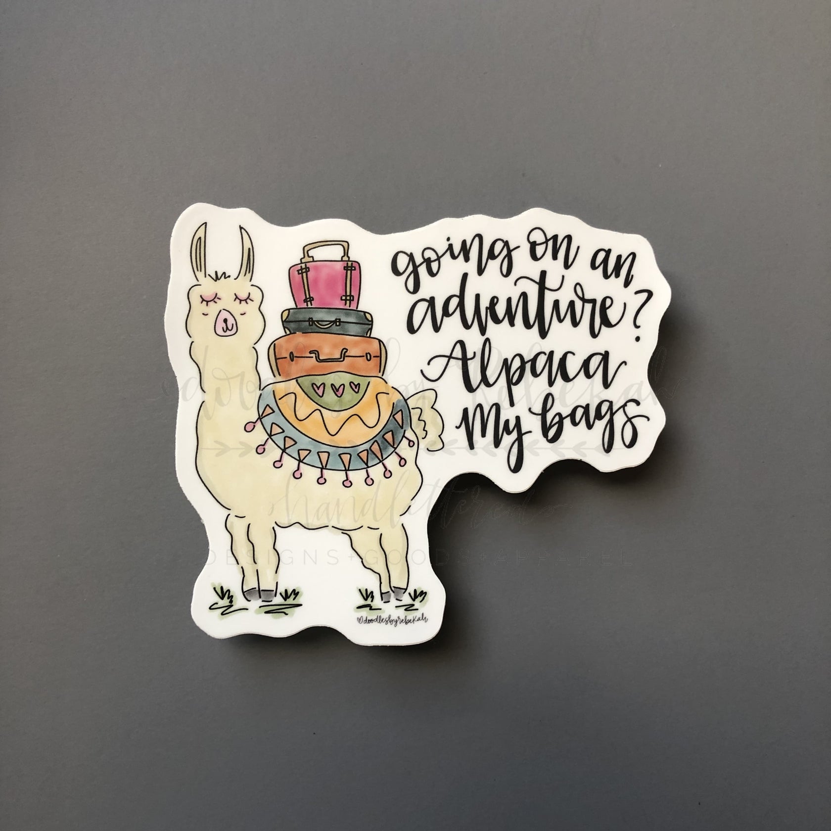 Doodles by Rebekah - Alpaca My Bags Sticker