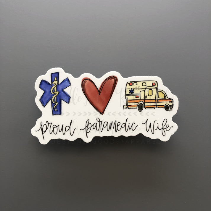 Doodles by Rebekah - Proud Paramedic Wife Sticker