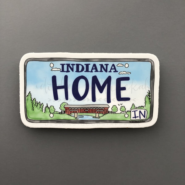 Doodles by Rebekah - Indiana License Plate Sticker