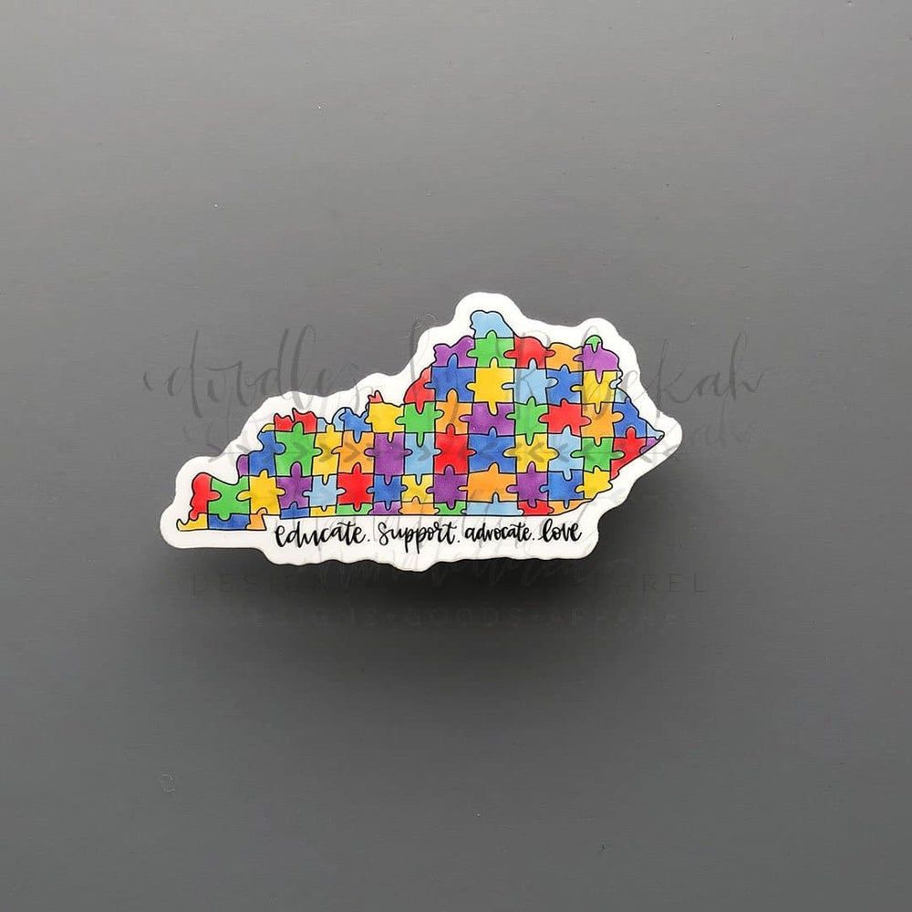 Doodles by Rebekah - Kentucky Autism Awareness Sticker