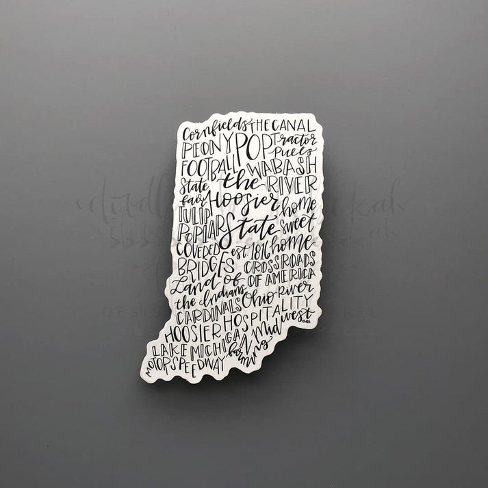Doodles by Rebekah - Indiana Word Art Sticker