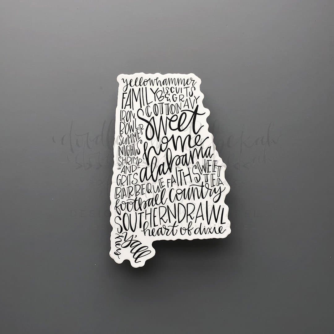 Doodles by Rebekah - Alabama Word Art Sticker